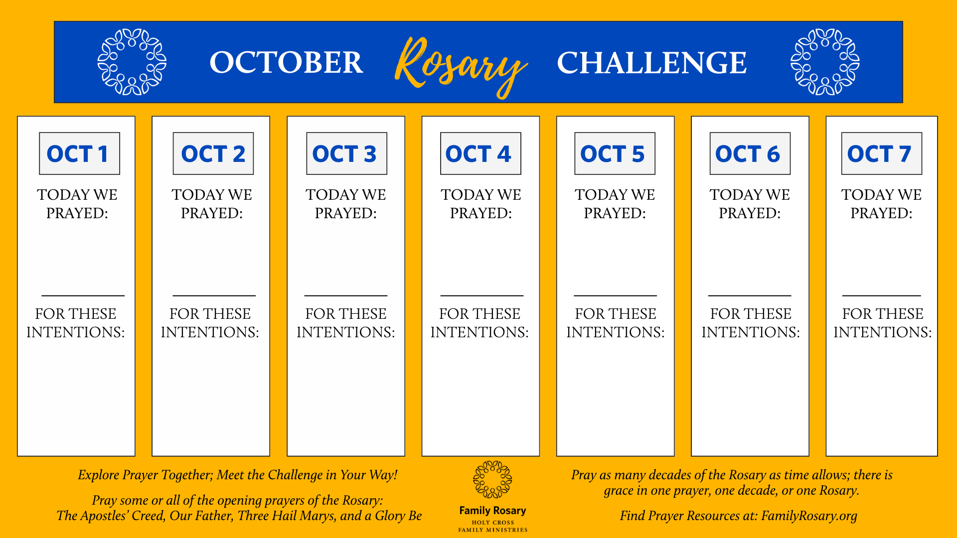 Join the Family Rosary October Rosary Challenge